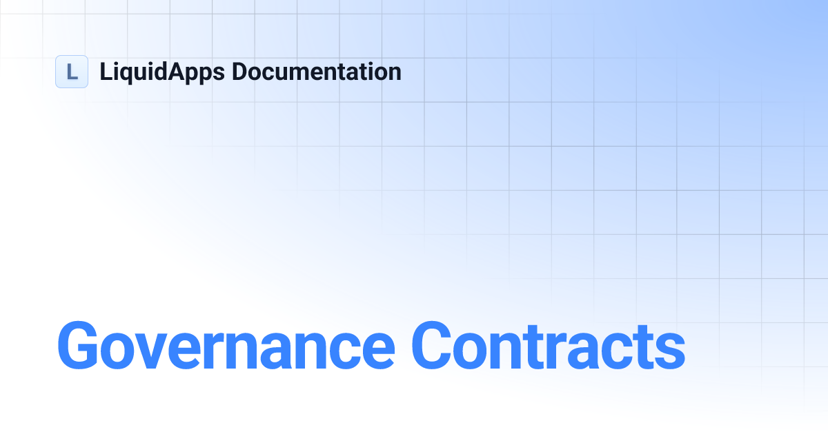 Governance Contracts | LiquidApps Documentation